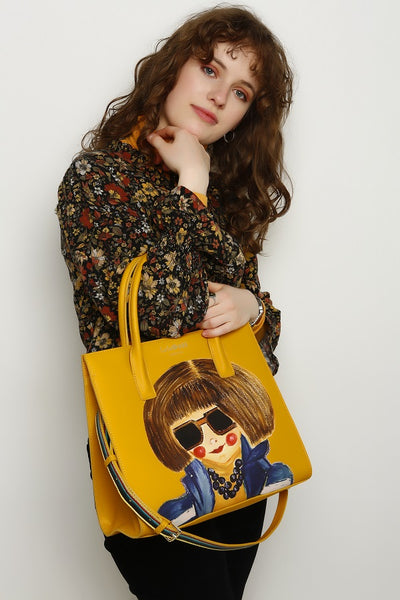 Smarty Mimi Mustard Yellow Tote – LuluDoll London